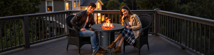Stylish Round Fire Tables | Modern Cylindrical Design